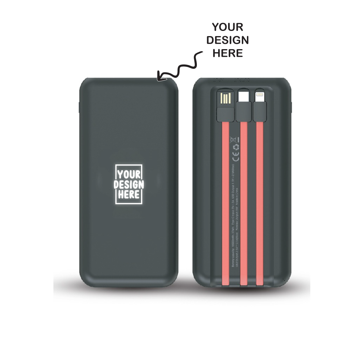 Buy Personalized Logo Glow 10000mAh Powerbank with Inbuilt Charging ...