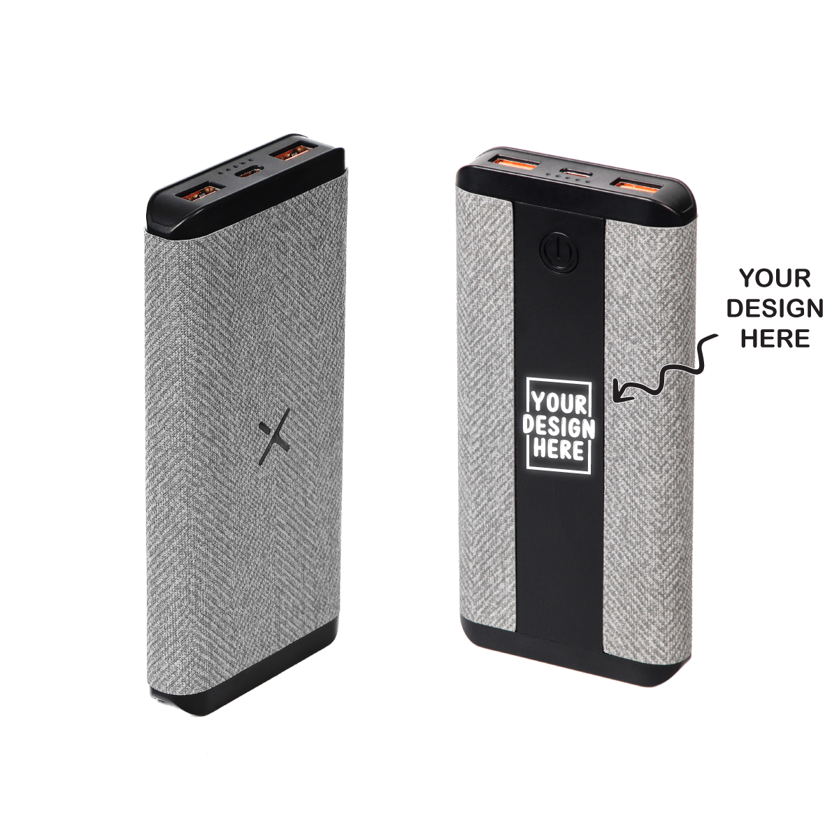 Buy Personalized Logo Glow 10000mAh Jute Finished Wireless Powerbank ...