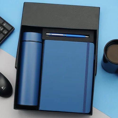 Buy Blue 3in1 Combo Gift Set Notebook Diary, Round Pen, and Bottle ...